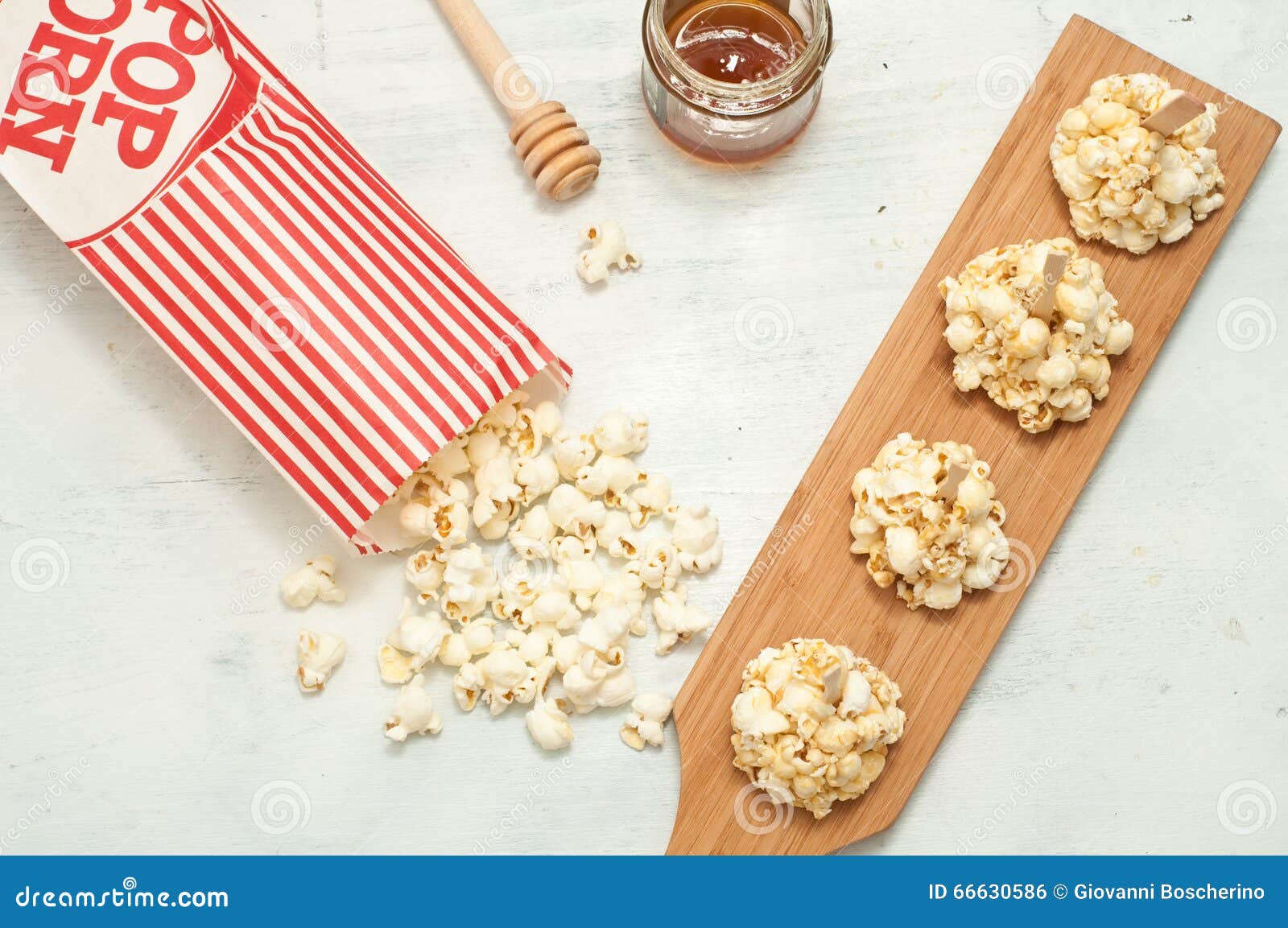 Popcorn Coated with Honey Bee Stock Photo - Image of herb, cinema: 66630586