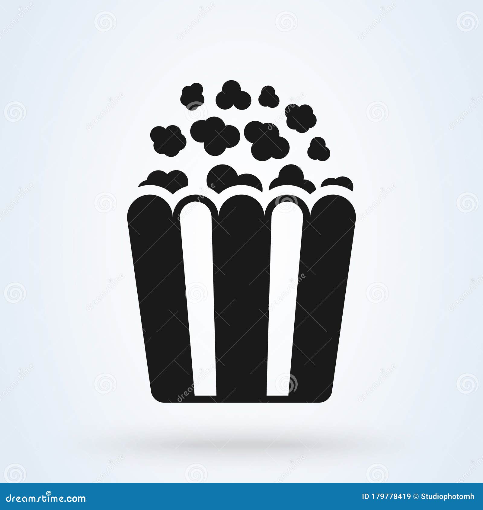 Popcorn and Corn Box Icon Symbol. Vector Illustration on White ...