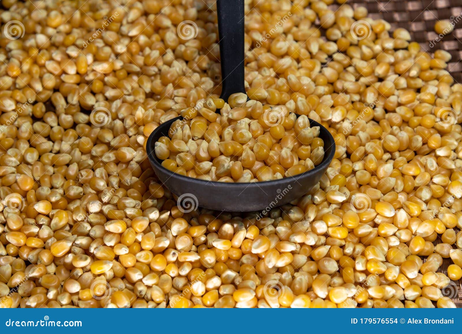 Popcorn Corn Grains on a Kitchen Table and Household Items Stock Photo ...