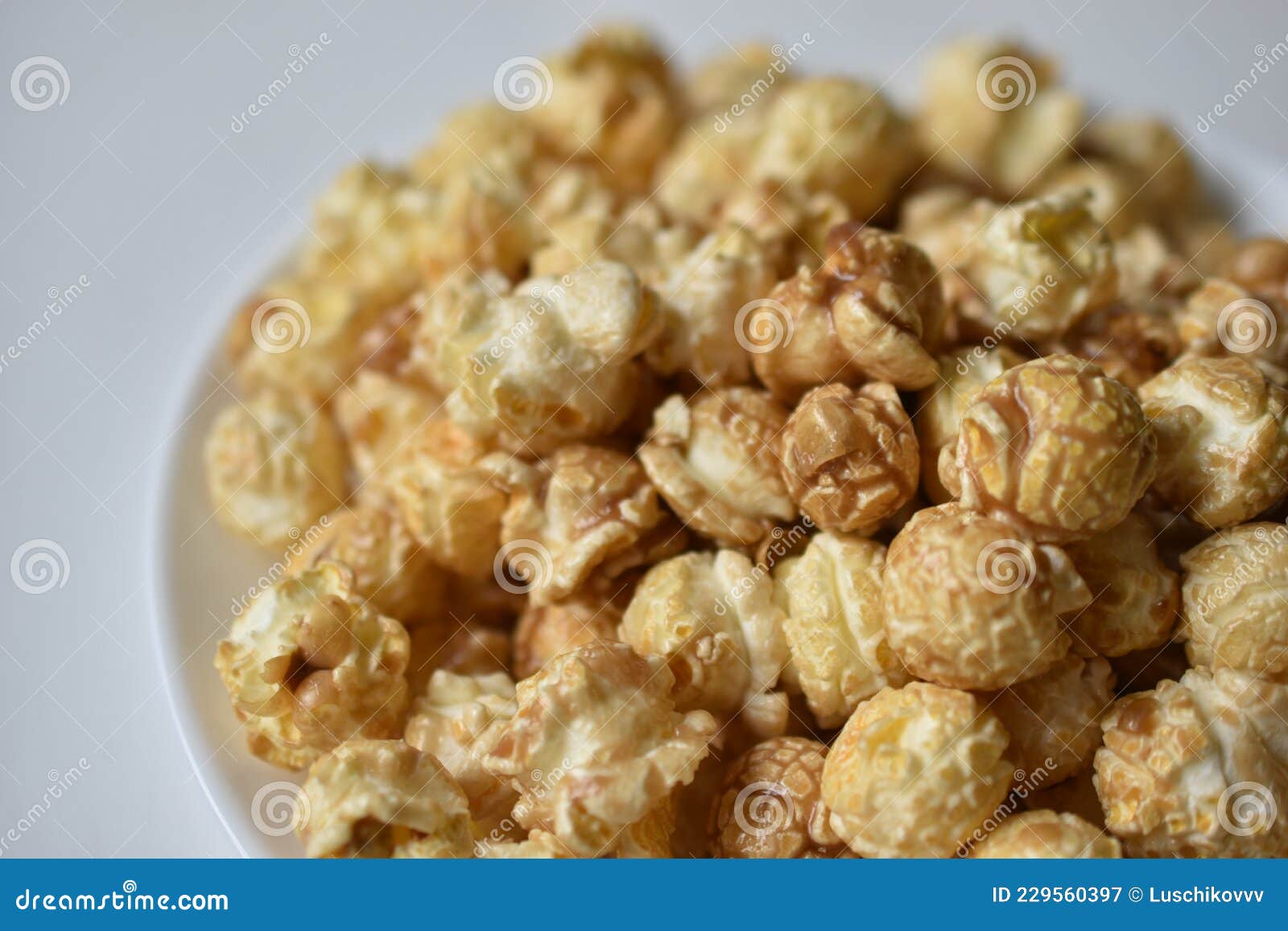 Popcorn Covered with Icing and Caramel with Sugar Stock Image - Image ...