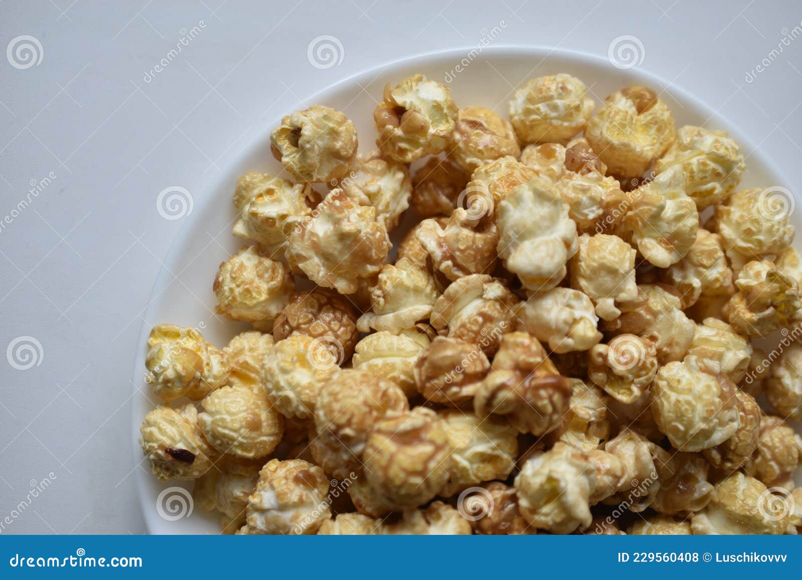 Popcorn Covered with Icing and Caramel with Sugar Stock Photo - Image ...
