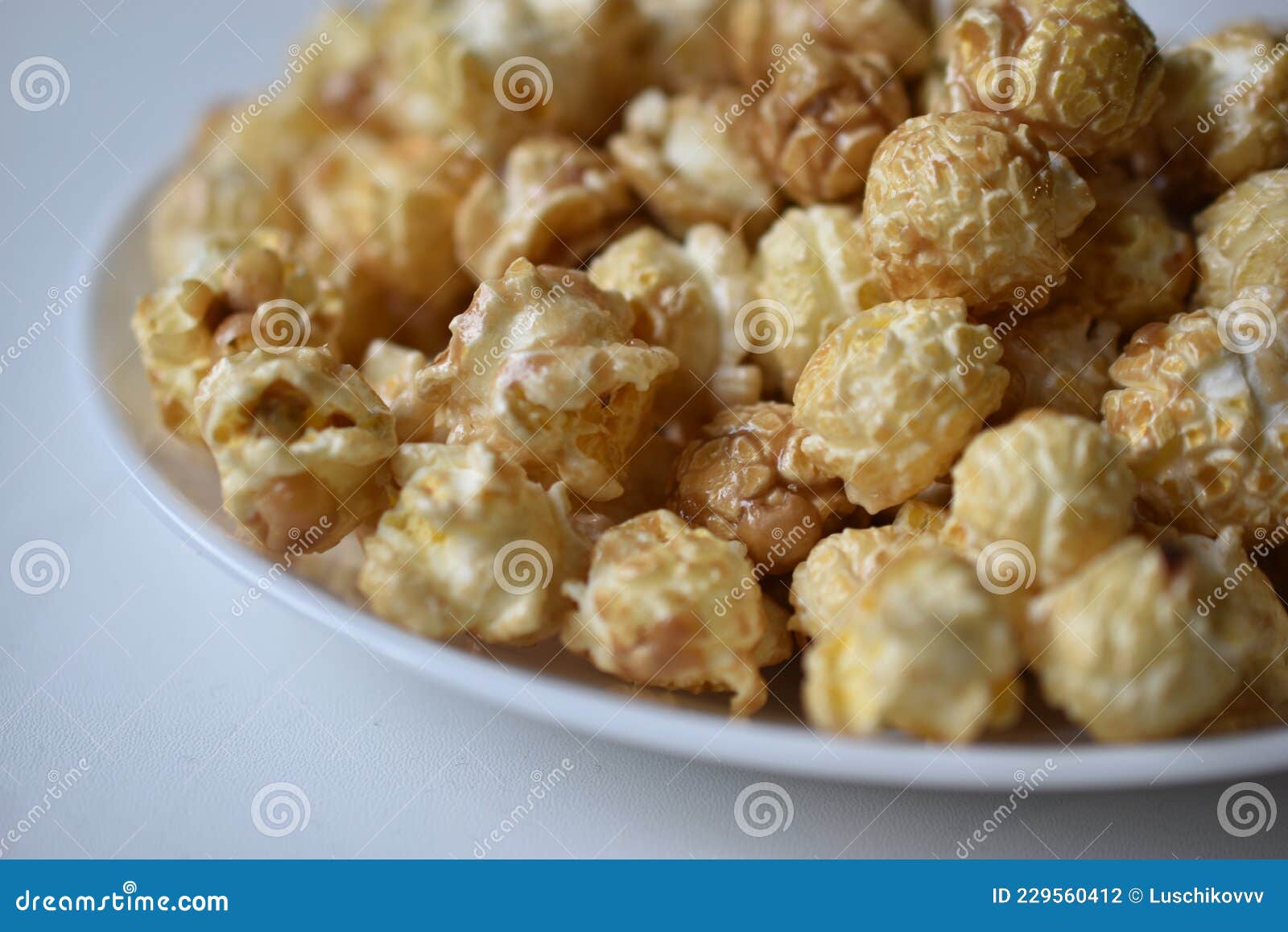 Popcorn Covered with Icing and Caramel with Sugar Stock Photo - Image ...