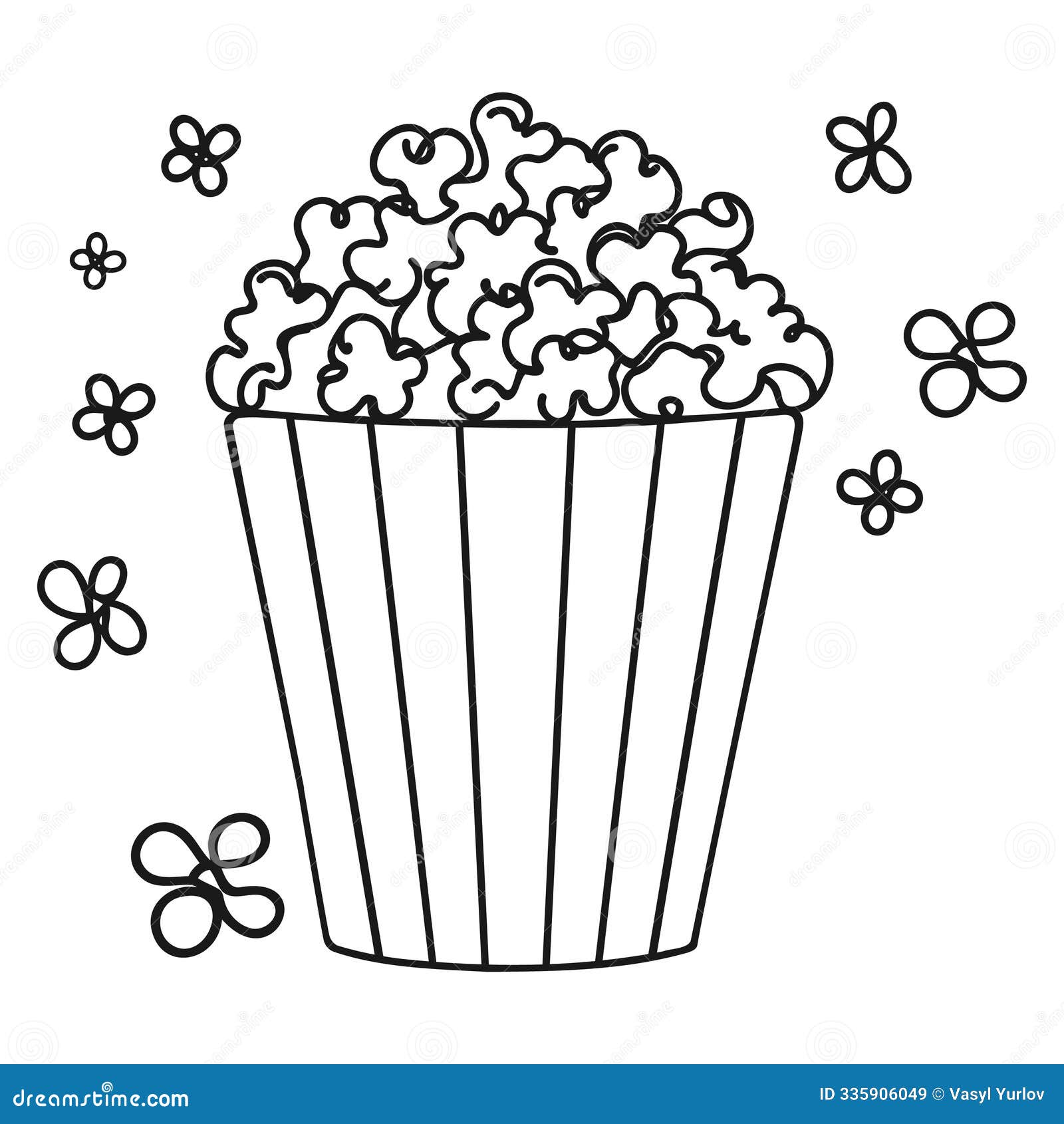 Popcorn in a Cup Continuous One Line Drawing Stock Vector ...