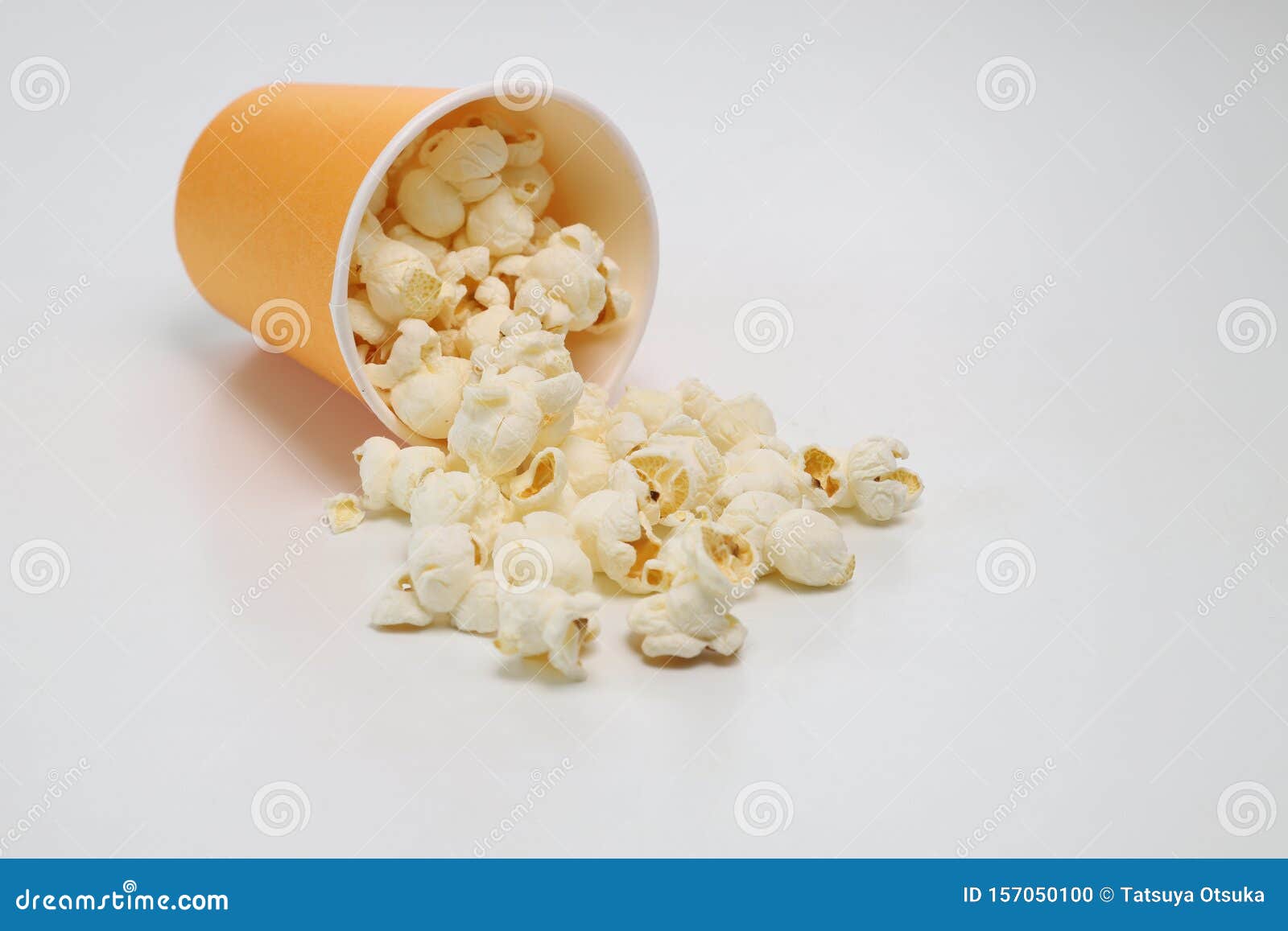 Popcorn in the Disposable Cup Stock Photo - Image of cooking, isolated ...