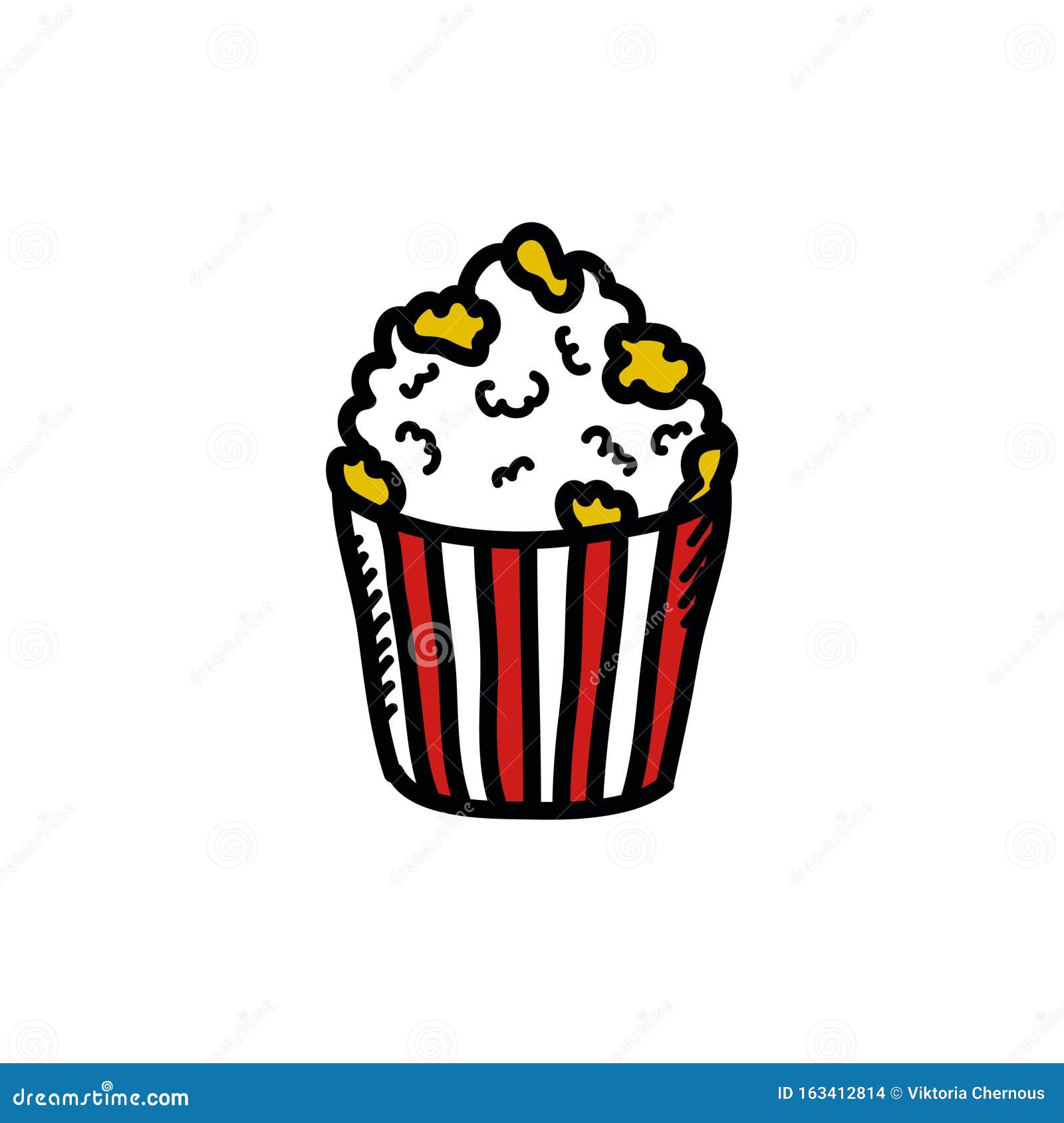 Popcorn Doodle Illustration Cartoon Vector | CartoonDealer.com #161261189