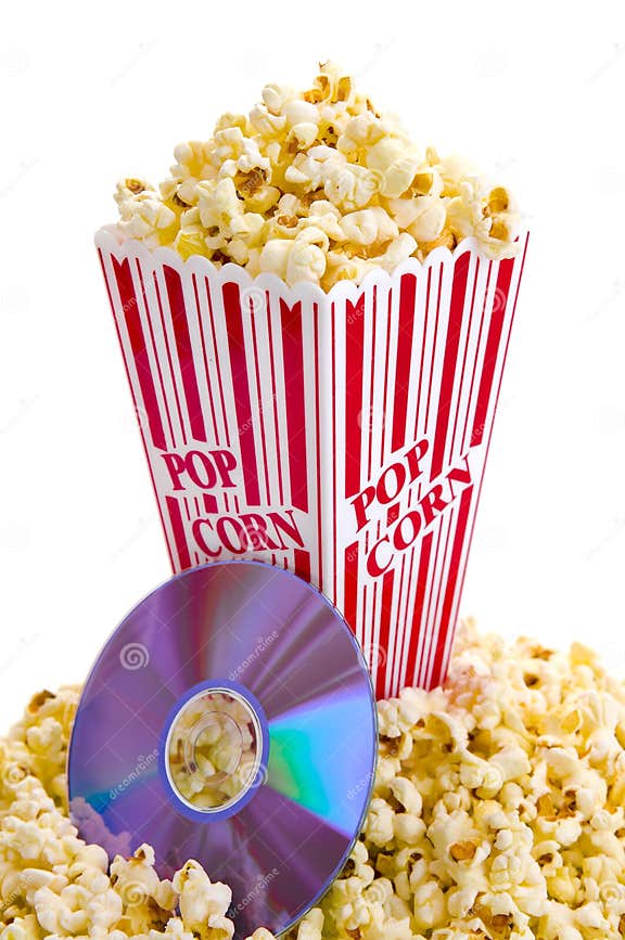 Popcorn and DVD stock image. Image of movie, kernel, food - 13046265