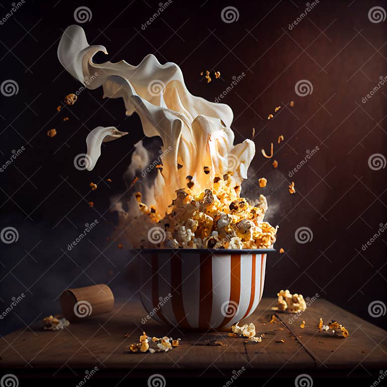 Popcorn Exploding from Inside the Popcorn Box Stock Illustration ...