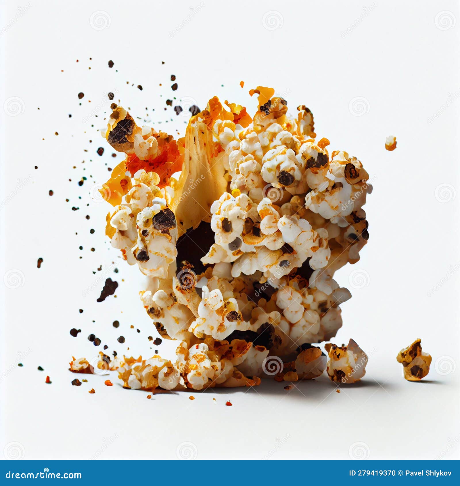 Popcorn Exploding from Inside the Popcorn Box Stock Illustration ...