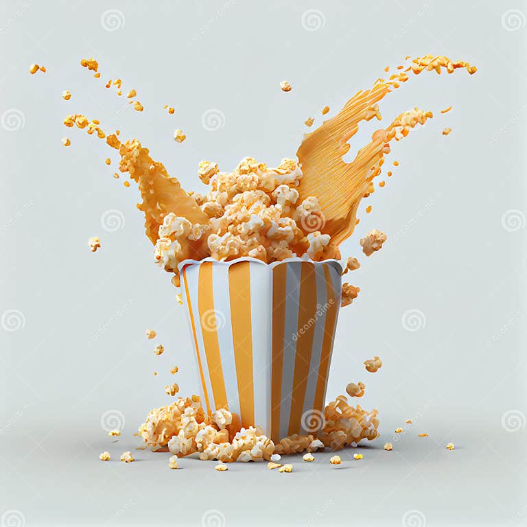Popcorn Exploding from Inside the Popcorn Box Stock Illustration ...