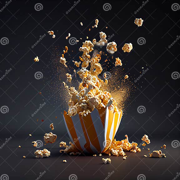Popcorn Exploding from Inside the Popcorn Box Stock Illustration ...