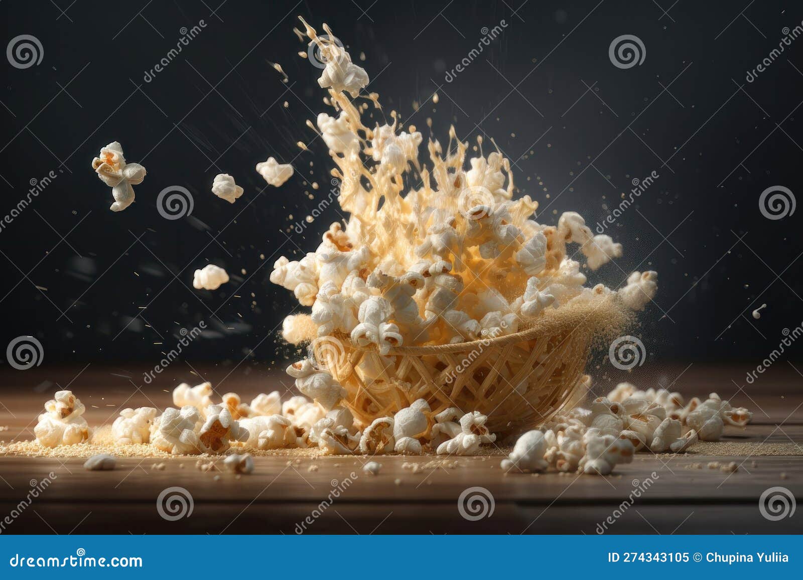 Popcorn Explosion. AI Generated Stock Illustration - Illustration of ...