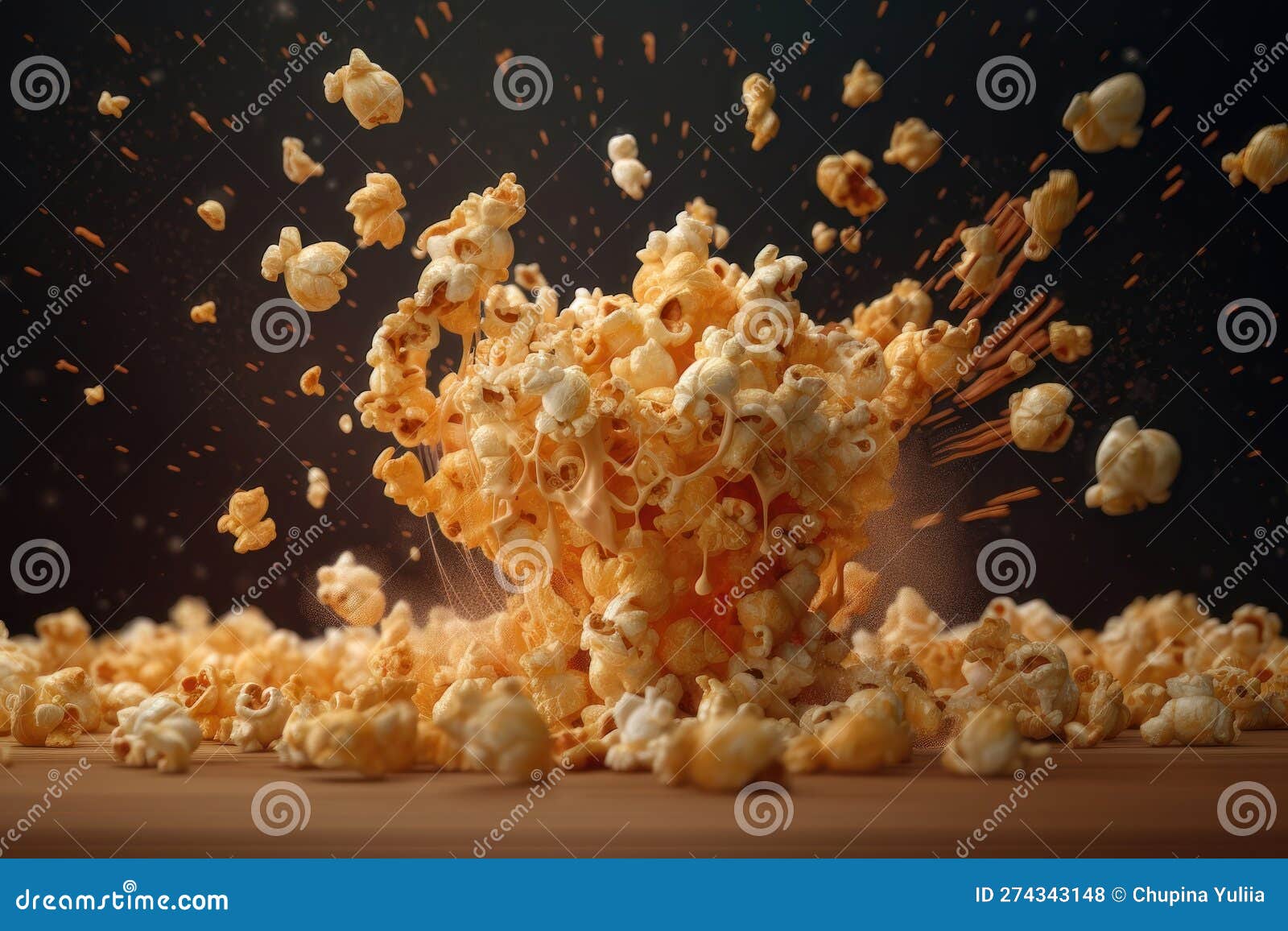 Popcorn Explosion. AI Generated Royalty-Free Illustration ...