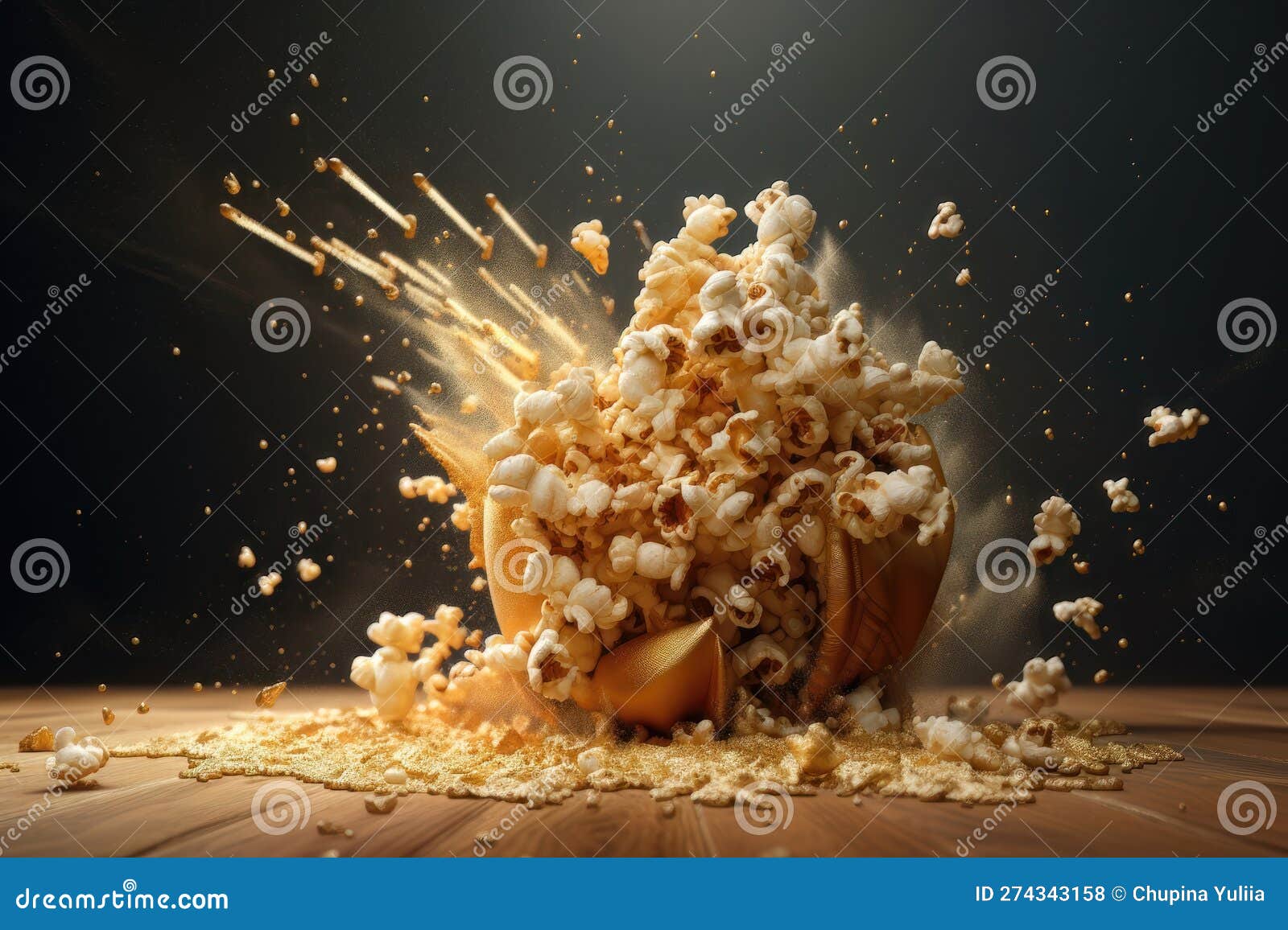 Popcorn Explosion. AI Generated Royalty-Free Illustration ...