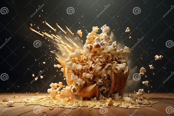Popcorn Explosion. AI Generated Stock Illustration - Illustration of ...