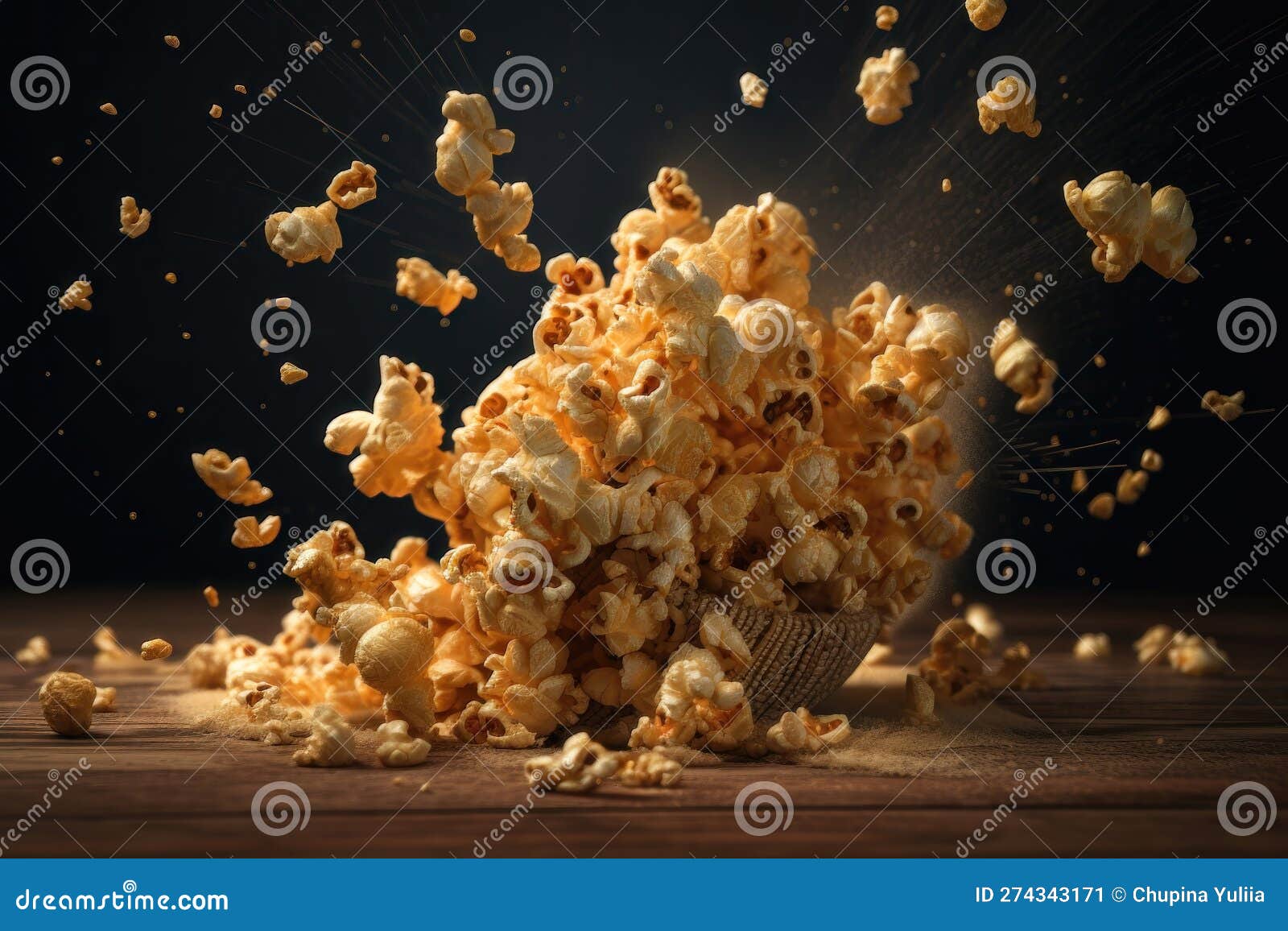 Popcorn Explosion. AI Generated Stock Illustration - Illustration of ...