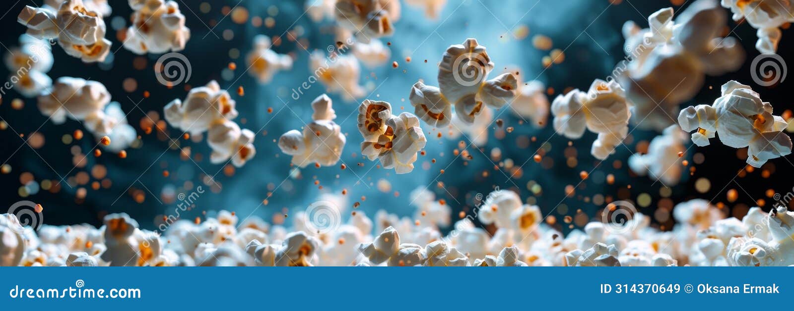 Popcorn Explosion, Flying Pop Corn, Cinema Concept, Copy Space Stock ...