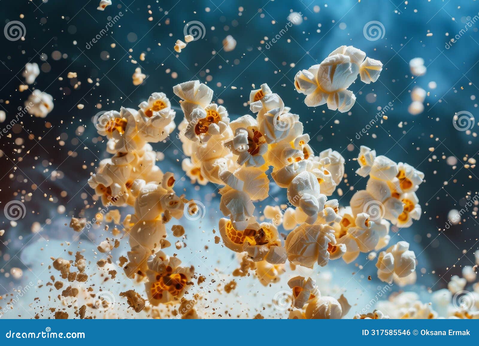 Popcorn Explosion, Flying Pop Corn, Cinema Concept, Copy Space Stock ...