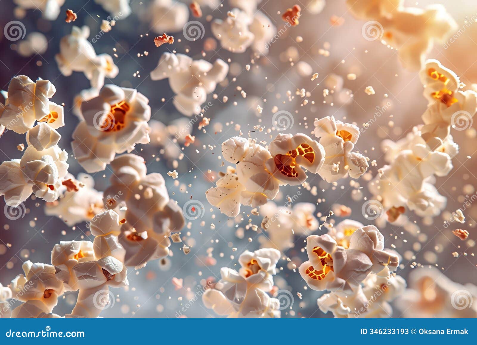 Popcorn Explosion In The Box. Cinema And Movie Snack Illustration ...