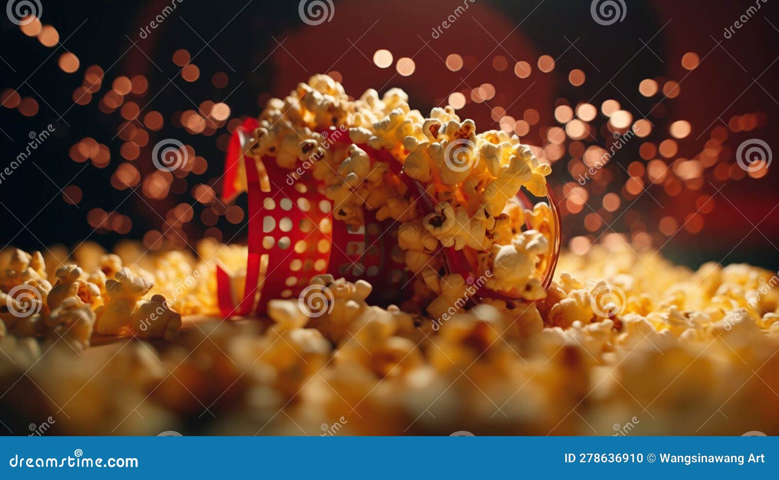 Popcorn Explosion, Generated Ai Image Stock Illustration - Illustration ...