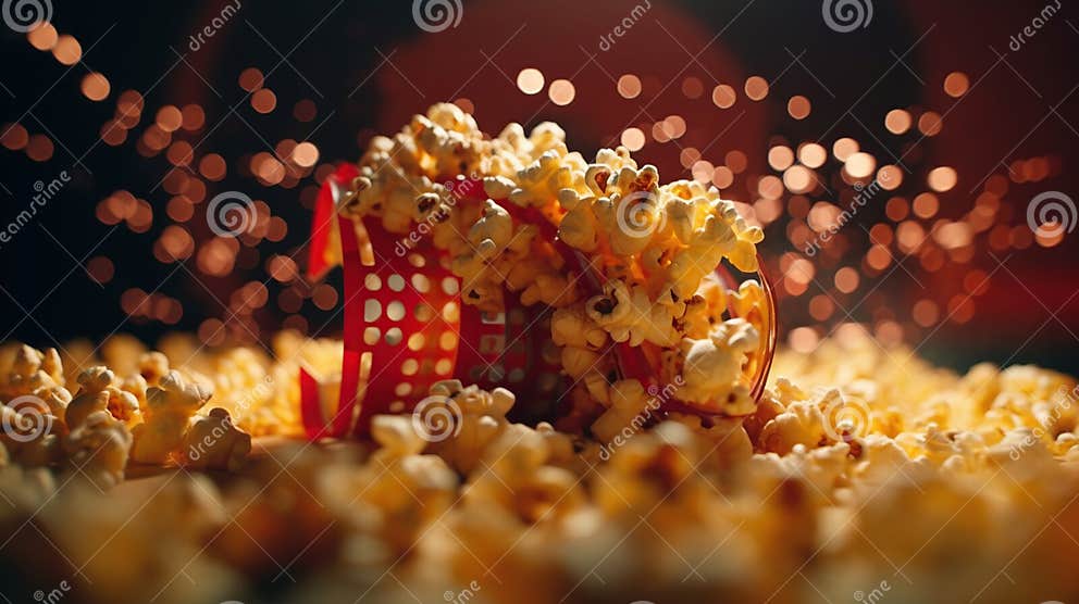Popcorn Explosion, Generated Ai Image Stock Illustration - Illustration ...