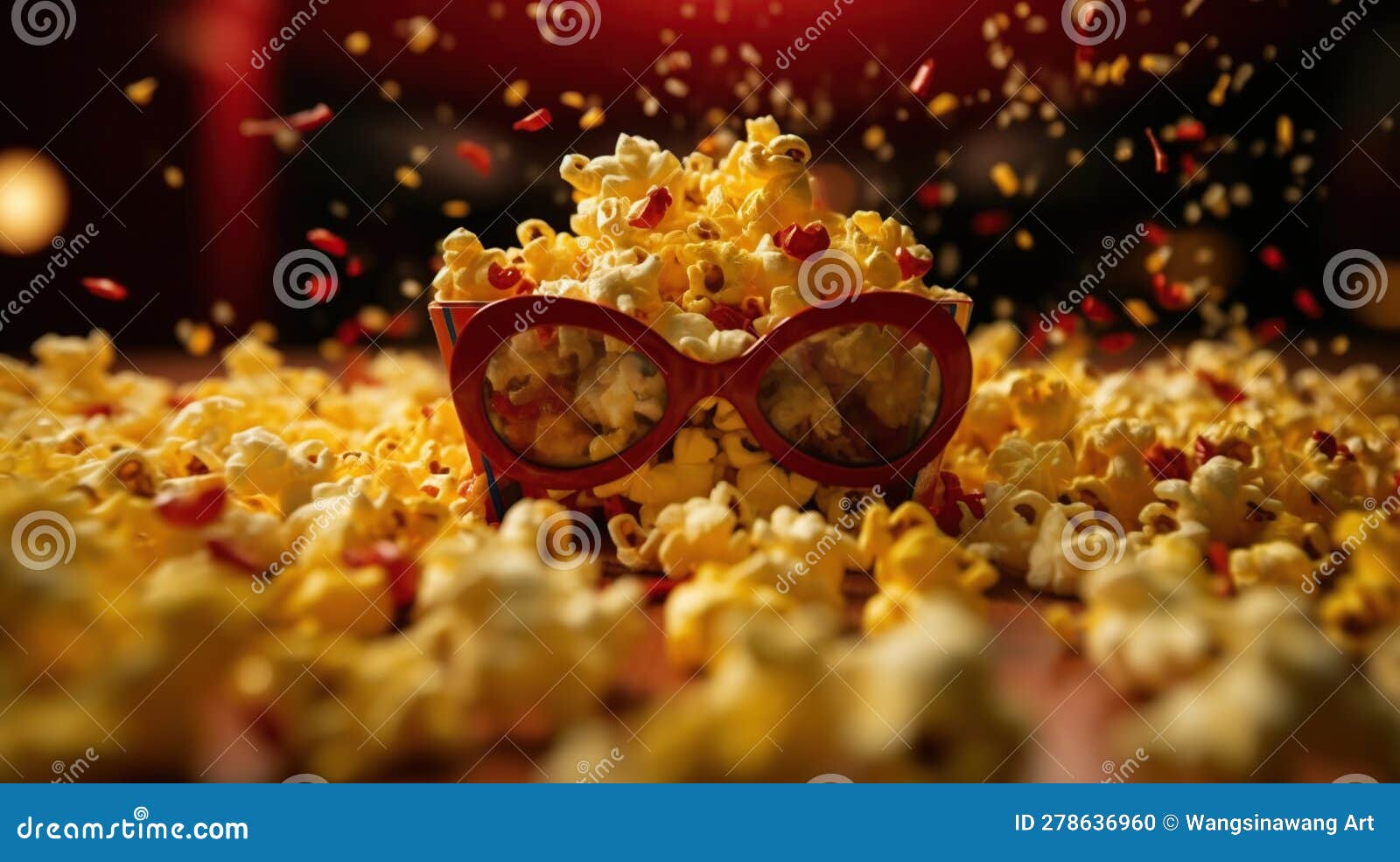 Popcorn Explosion, Generated Ai Image Stock Illustration - Illustration ...