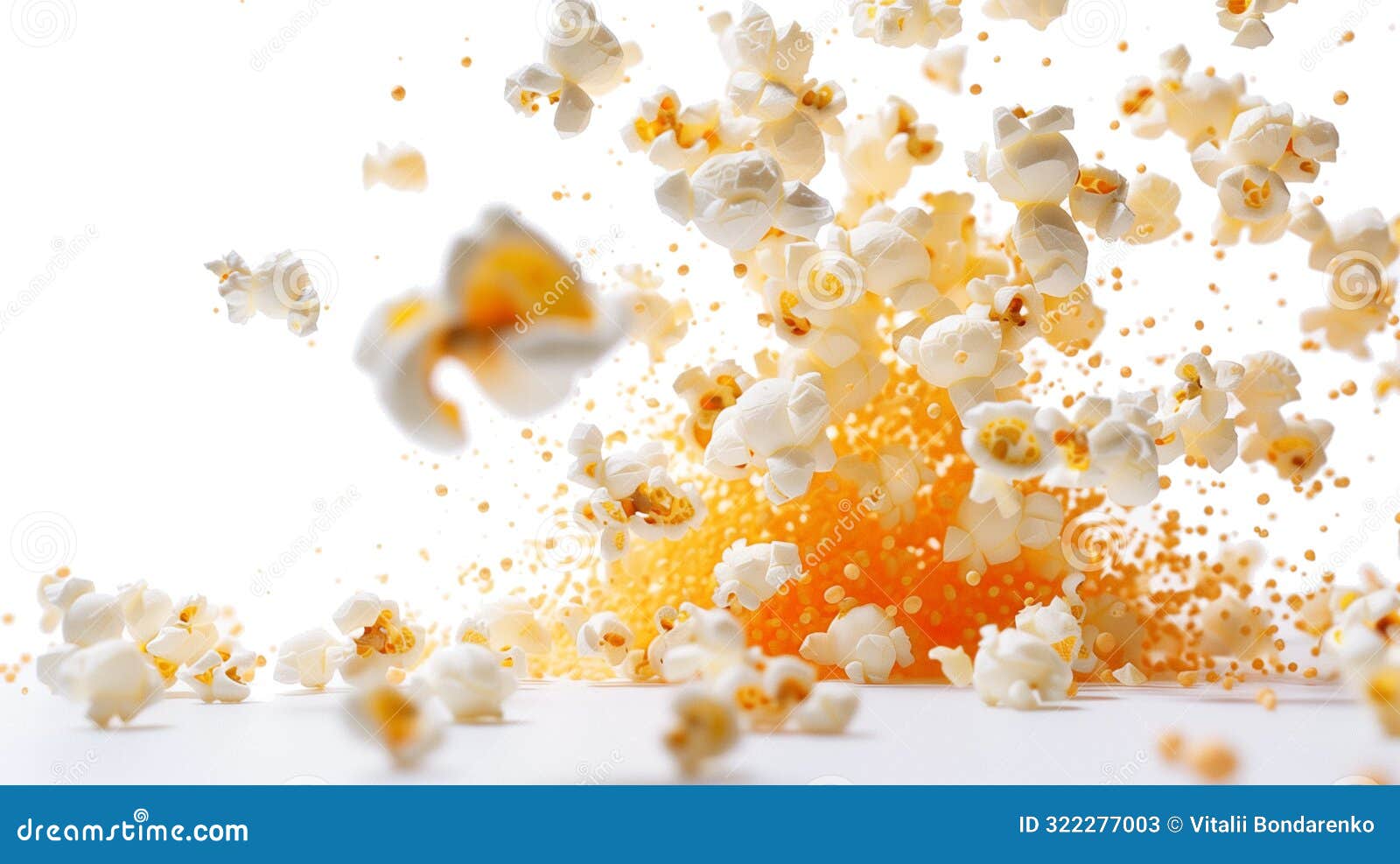 Popcorn Explosion Isolated on Transparent Background. Clipping Path ...
