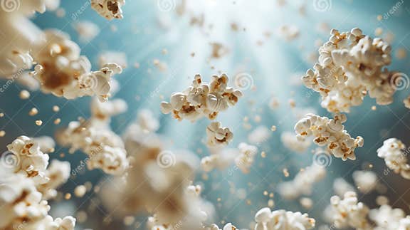 Popcorn Explosion in Mid-Air Stock Image - Image of gravity, grains ...