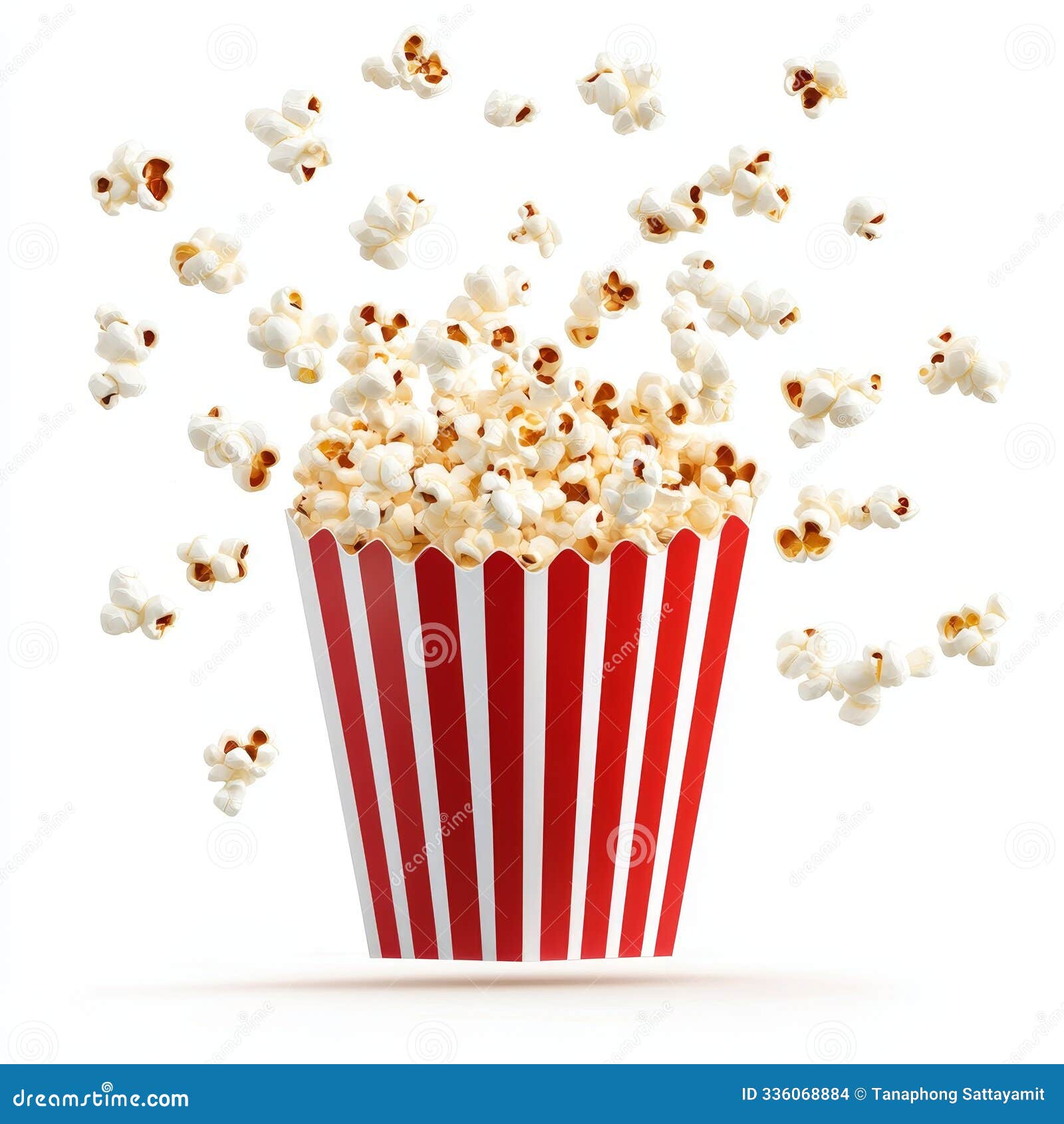 Popcorn Explosion Red and White Striped Box Stock Illustration ...