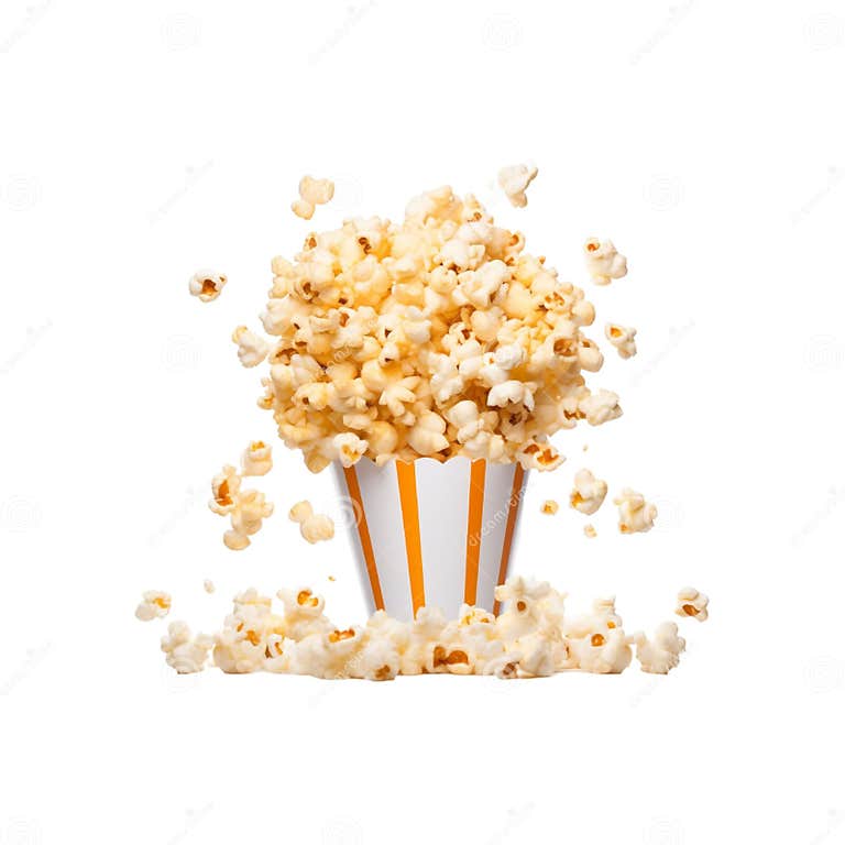 Popcorn Explosion from a Striped Container. Stock Illustration ...