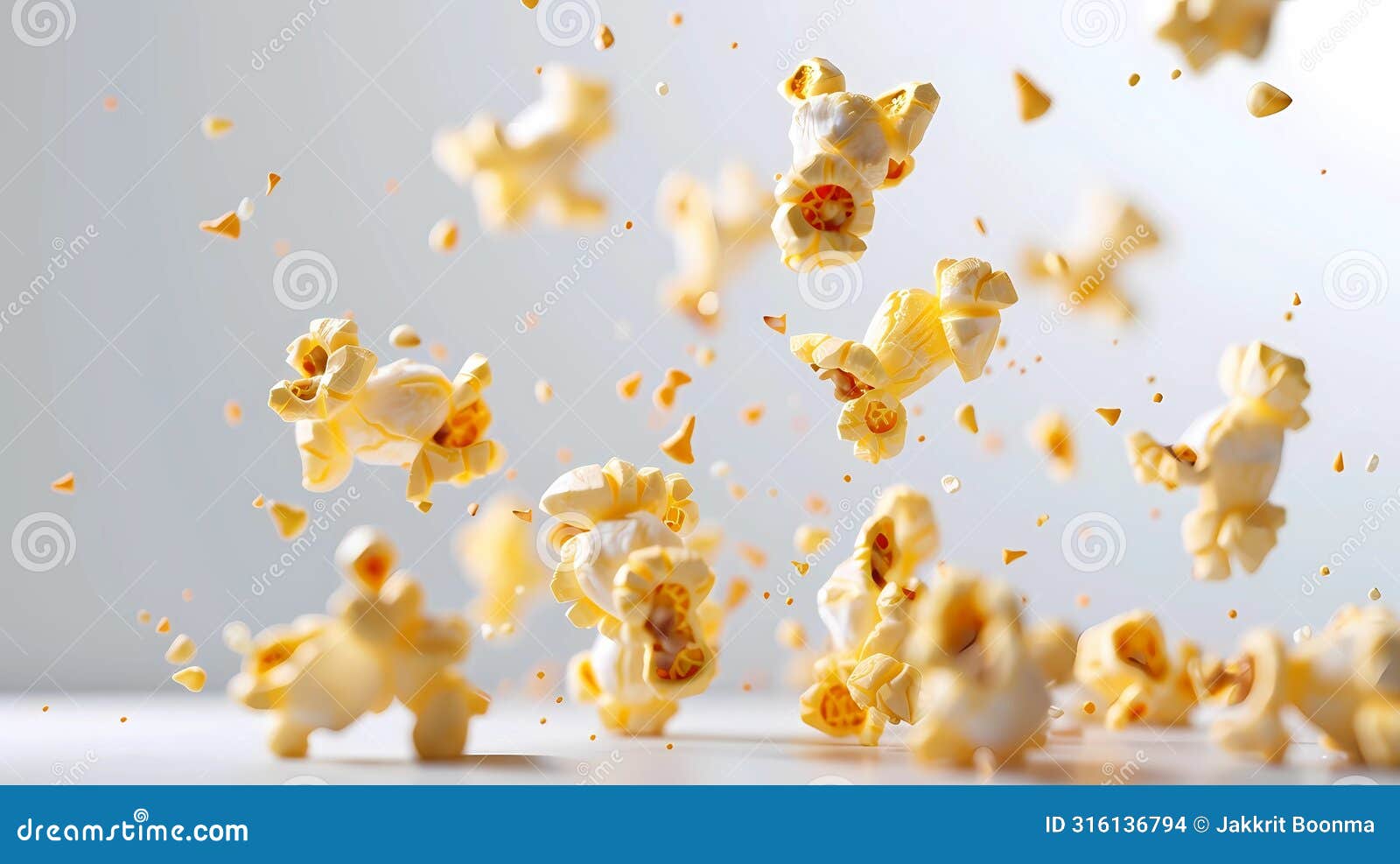 Popcorn Falling into the Air, Generative AI Illustrations Stock ...