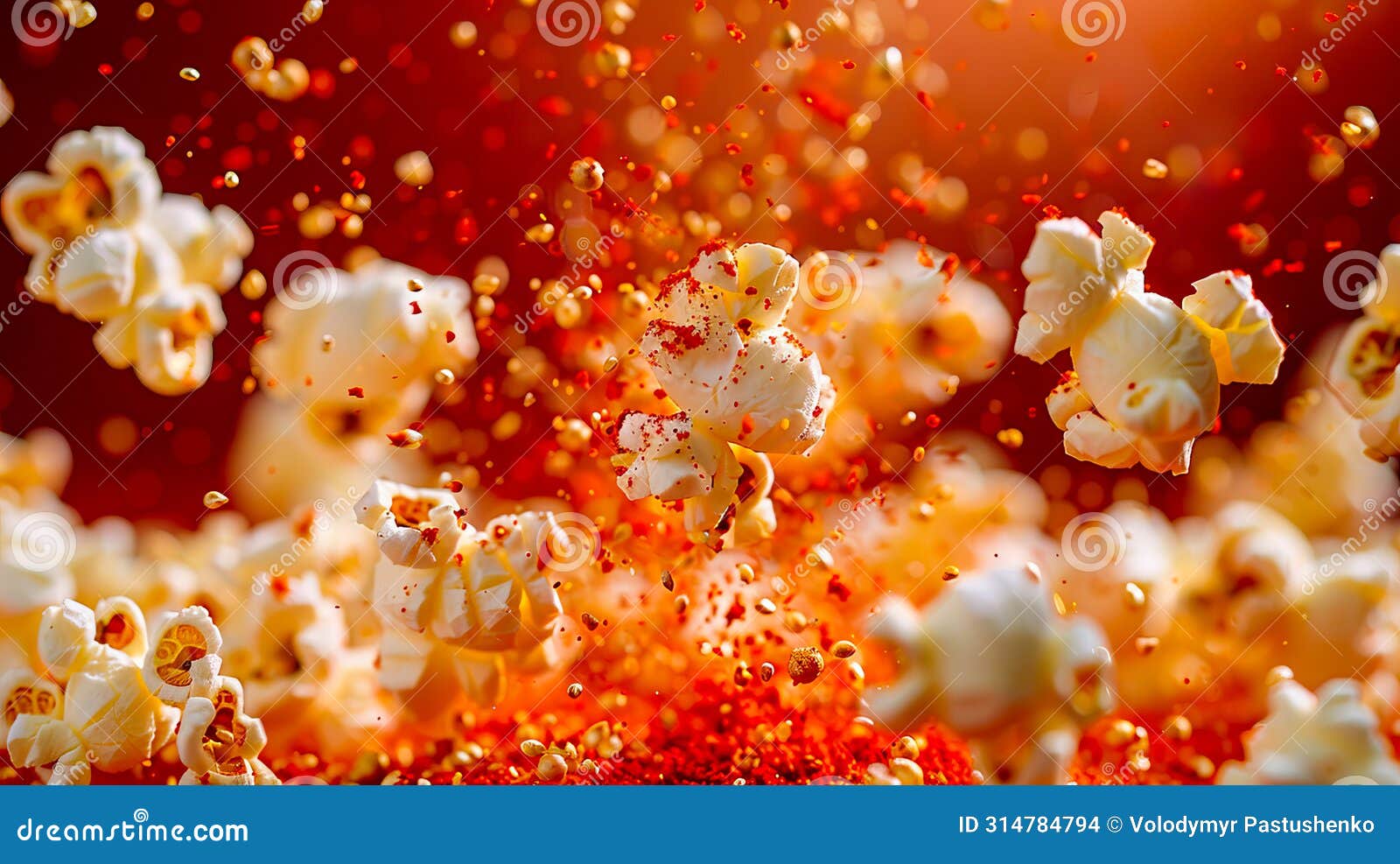Popcorn Falling from the Air Stock Photo - Image of powder, underwater ...