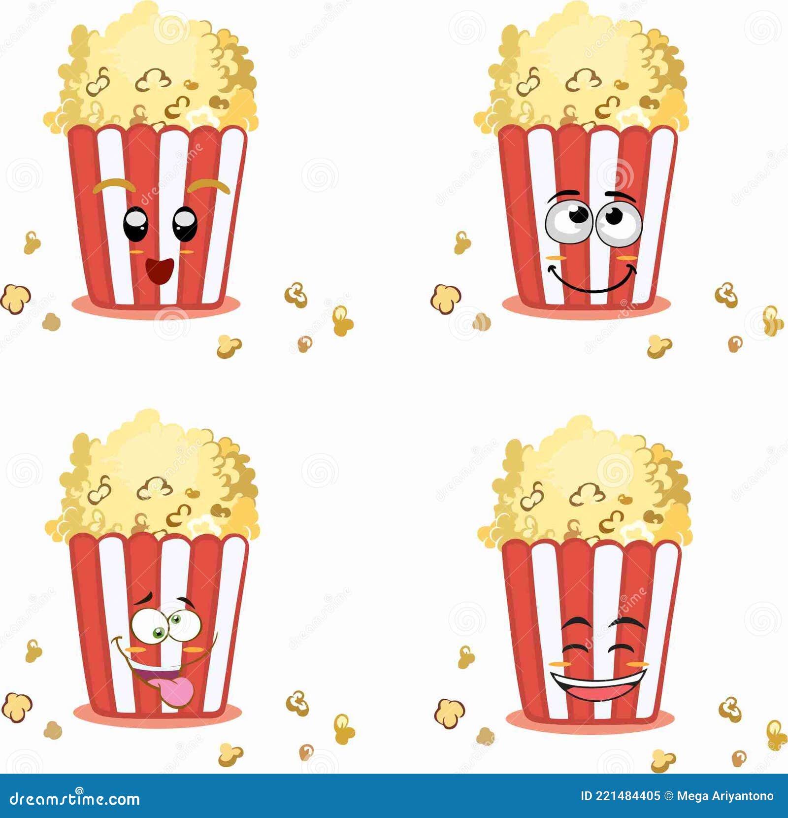 Popcorn fanny faces stock vector. Illustration of fanny - 221484405
