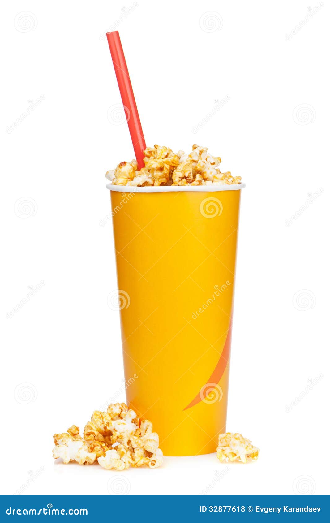 Popcorn in Fast Food Drink Cup Stock Photo - Image of salty, isolated ...