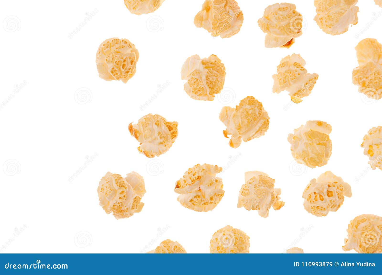 Popcorn Flakes As Decorative Border with Flying Corn, Isolated, with ...