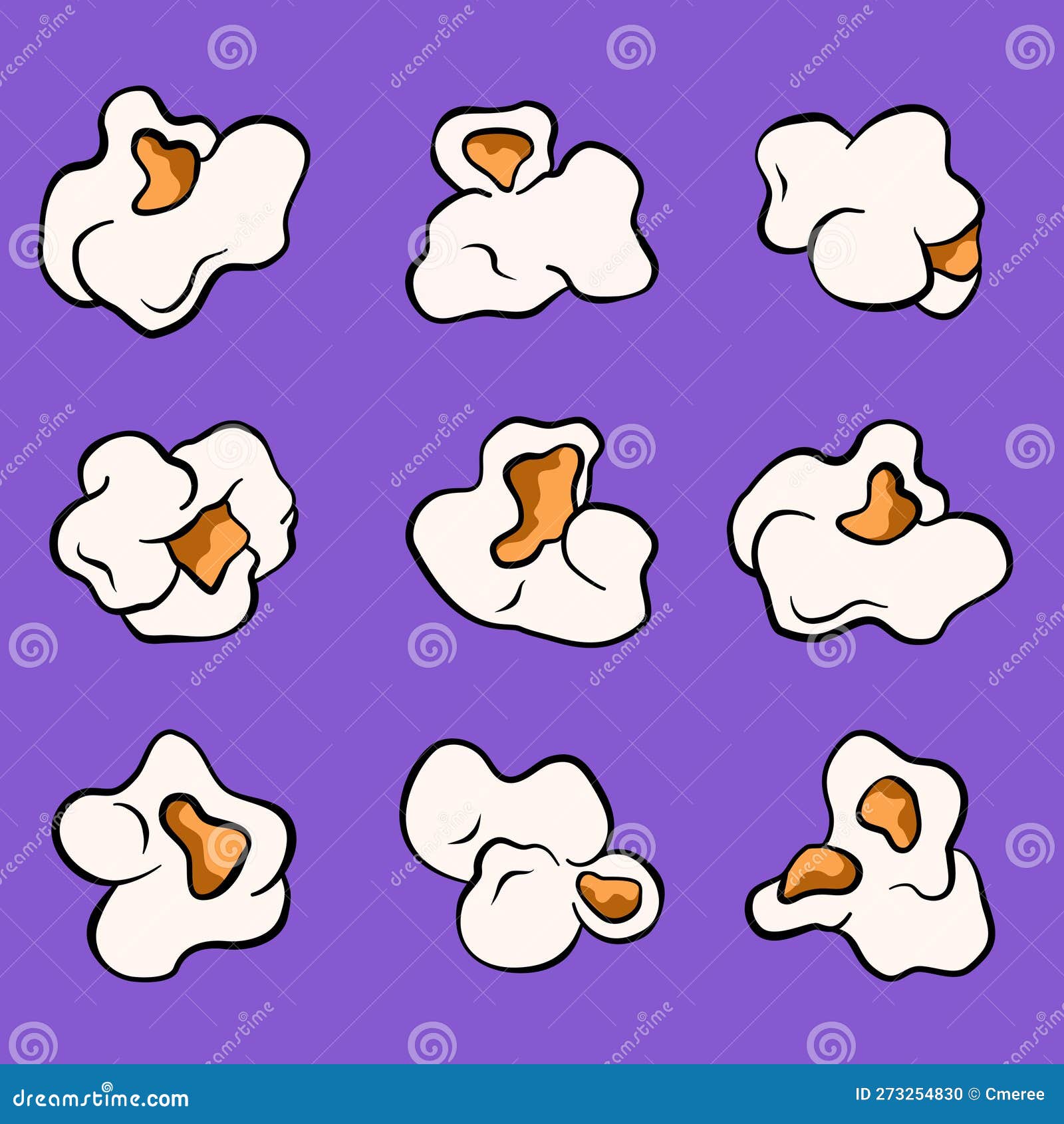 Popcorn flakes stock vector. Illustration of corn, food - 273254830