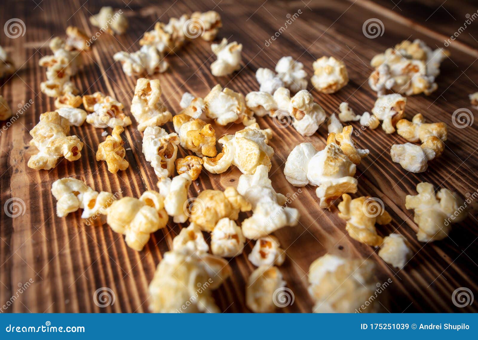 Popcorn Flakes on a Wooden Background Stock Image - Image of grain ...