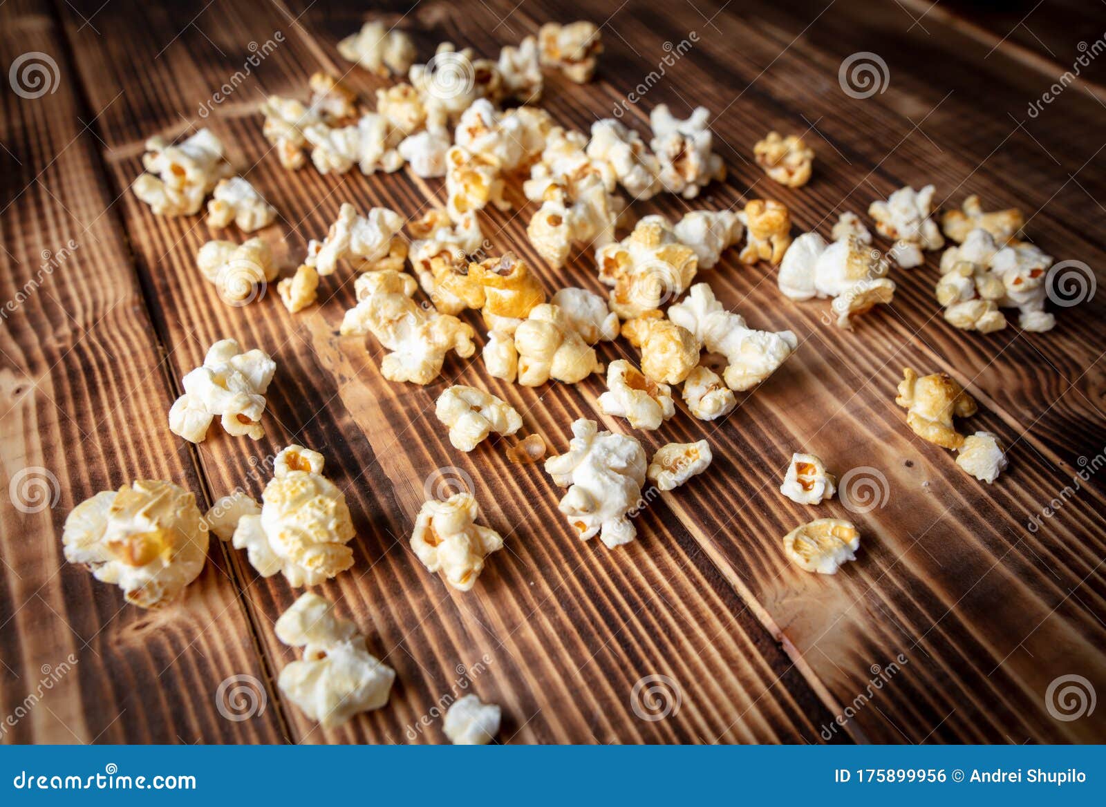 Popcorn Flakes on a Wooden Background Stock Photo - Image of organic ...