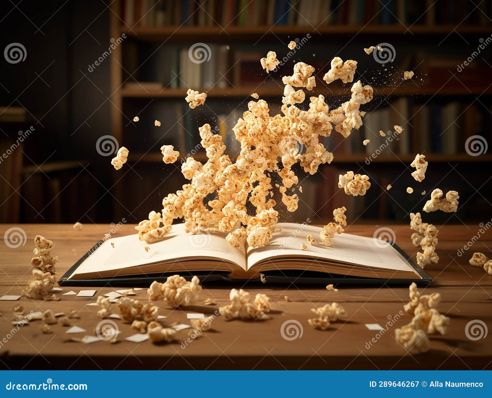 Popcorn Flies from the Book Stock Illustration - Illustration of nature ...