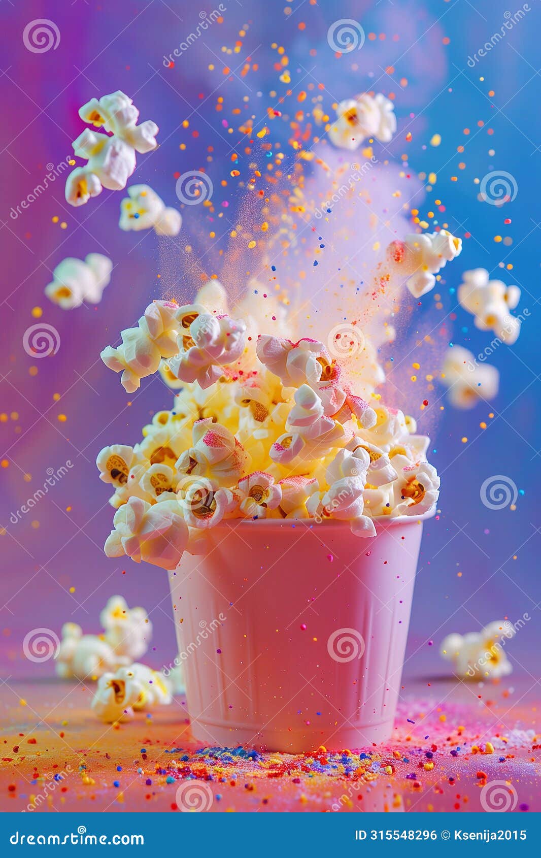 Popcorn Flying Exploding Inside the Packaging Stock Photo - Image of ...