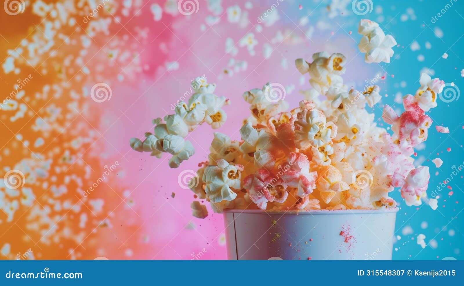 Popcorn Flying Exploding Inside the Packaging Stock Image - Image of ...