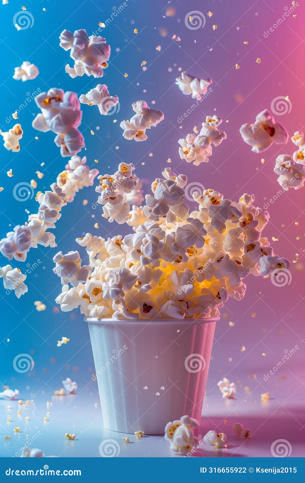 Popcorn Flying Exploding Inside the Packaging Stock Illustration ...