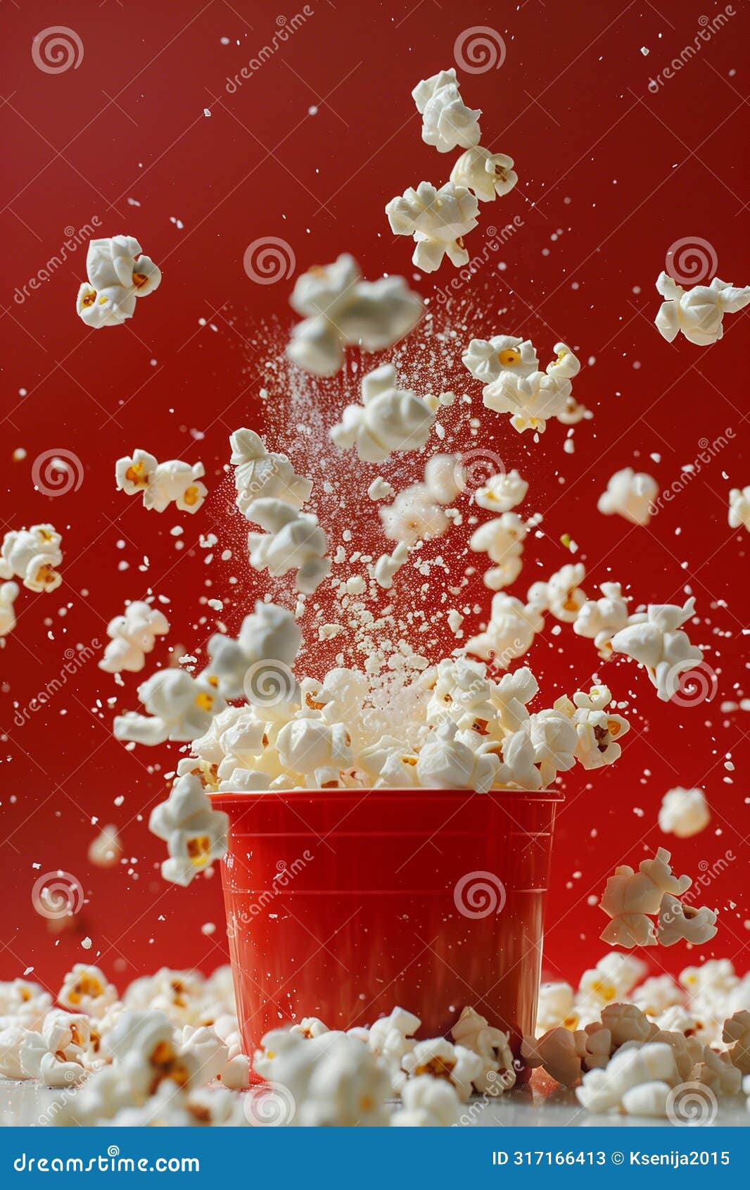 Popcorn Flying Exploding Inside the Packaging Stock Illustration ...