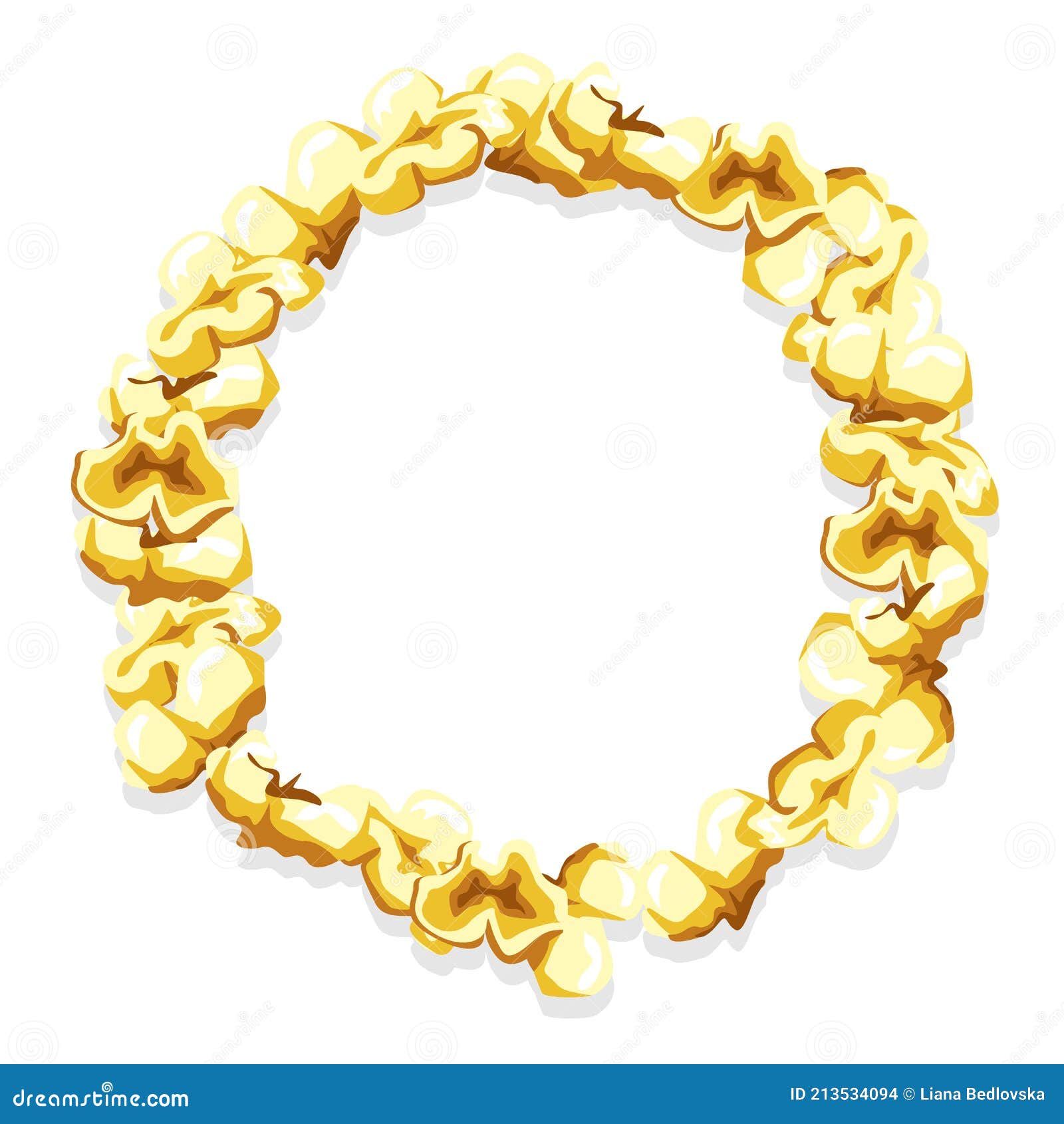 Vector Round Frame of Popcorn in Cartoon Style Stock Vector ...