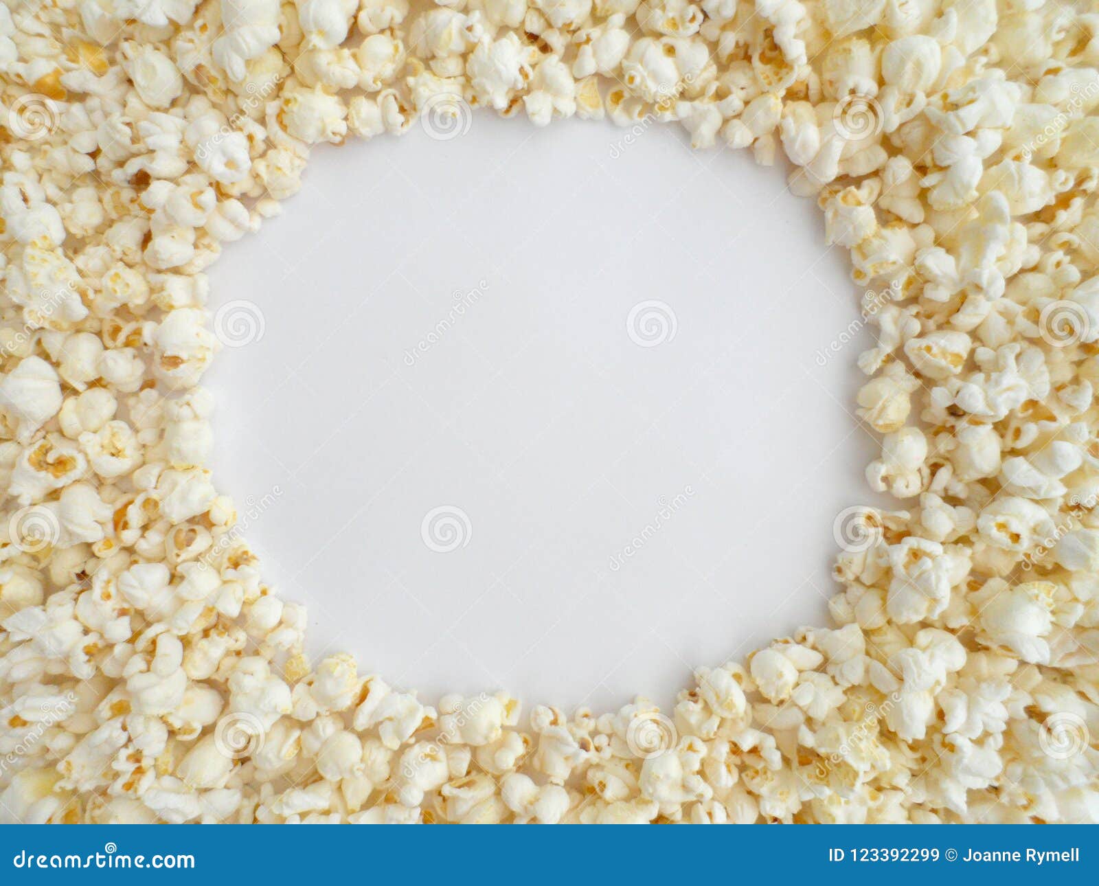 Popcorn Frame Around White Circle Stock Image - Image of movie, circle ...