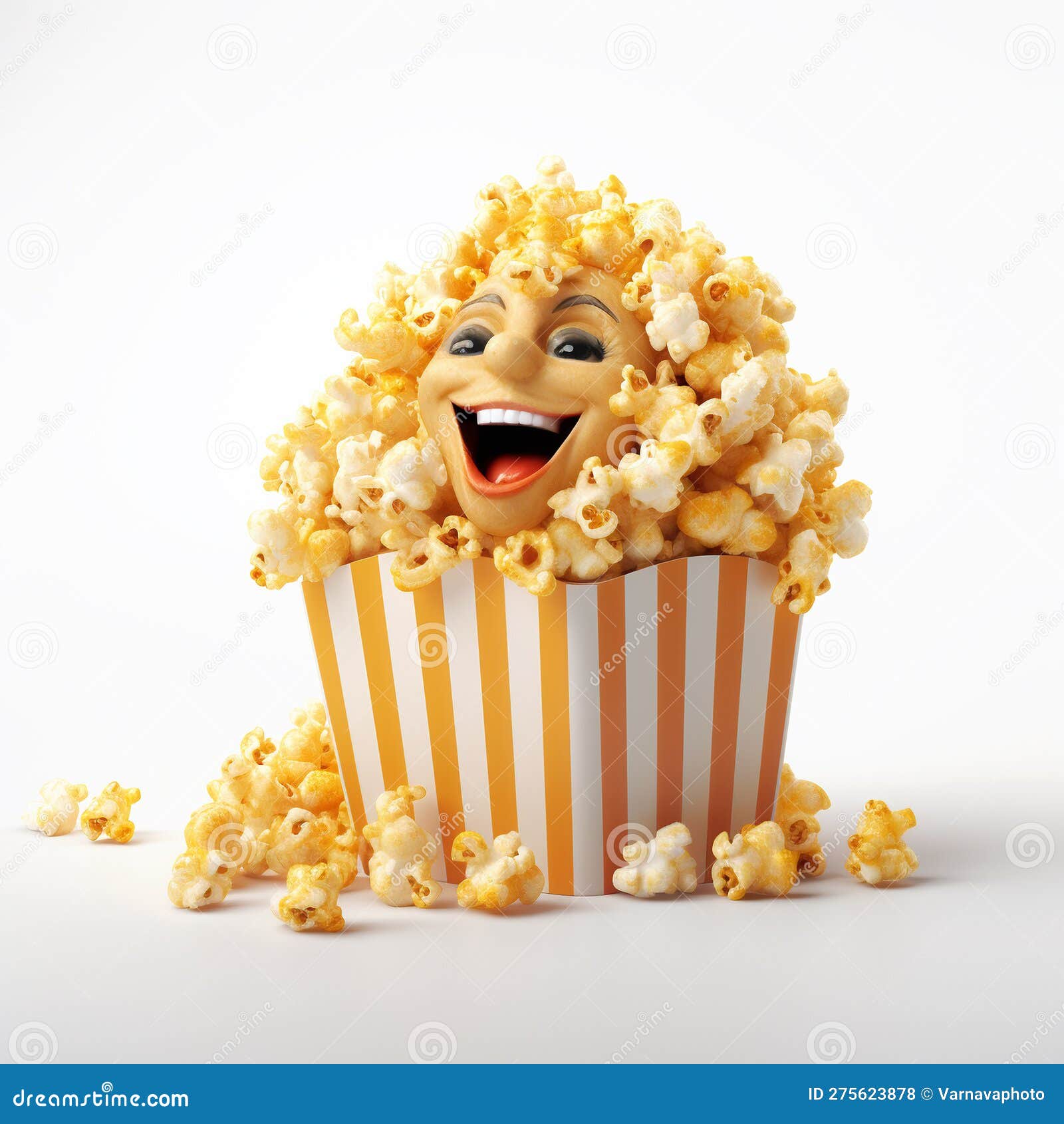 Popcorn Fun: a Playful Snack with a Joyful Smile. Generated AI. Stock ...