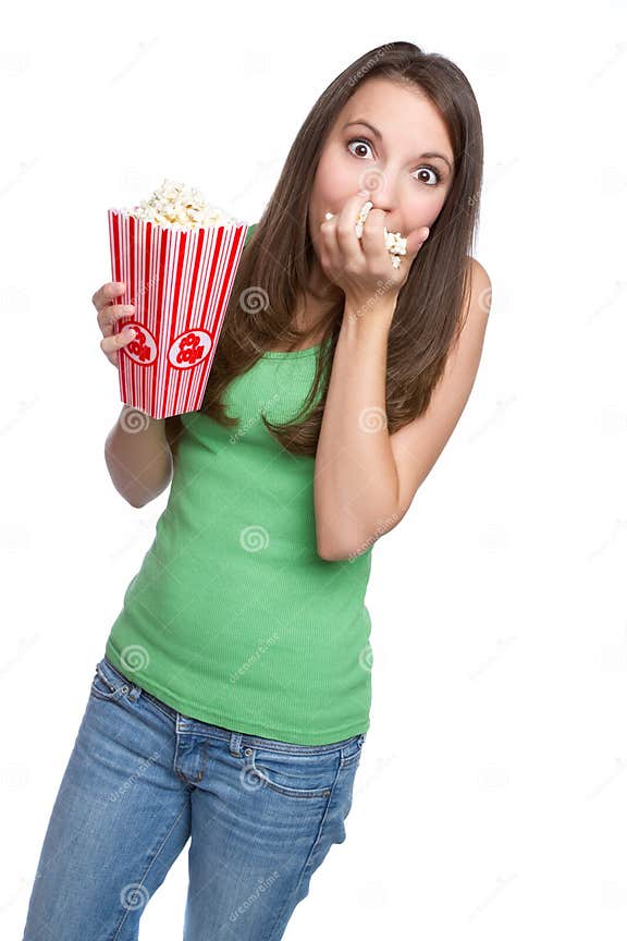 Popcorn Girl stock image. Image of girl, pretty, popcorn - 17989073