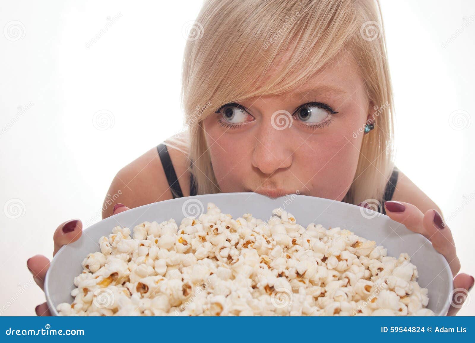 Popcorn girl stock photo. Image of girls, treat, little - 59544824