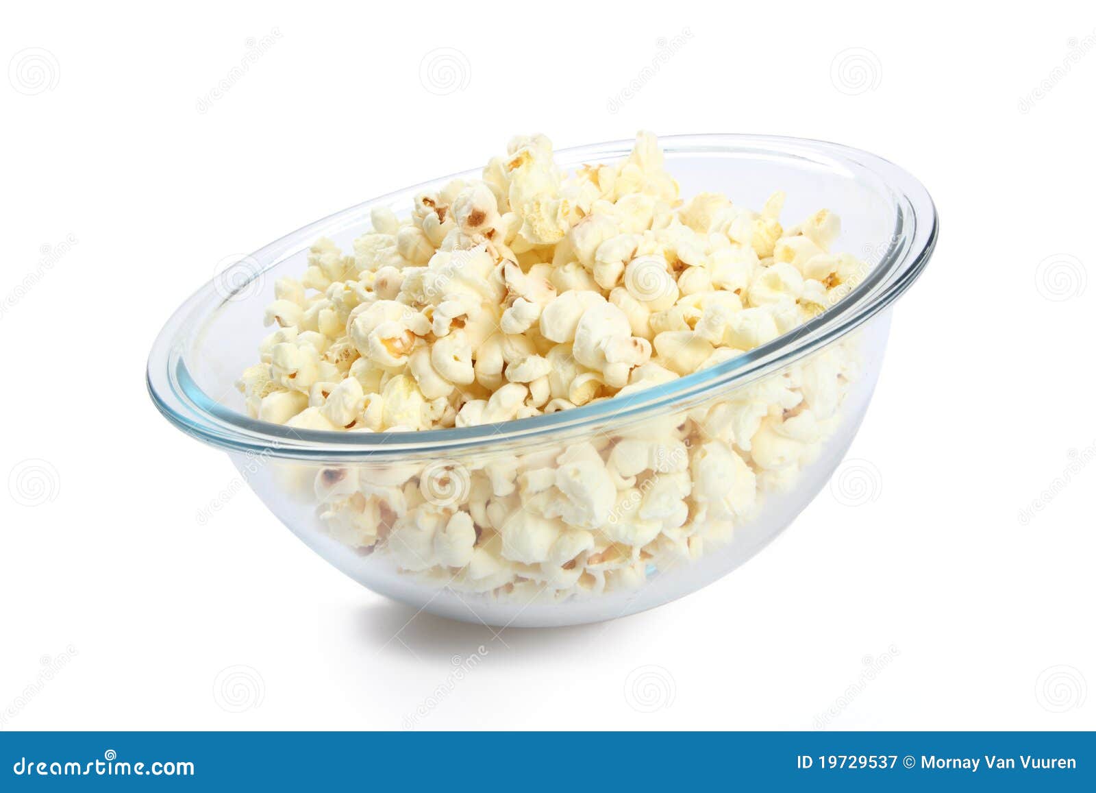 Popcorn in a glass bowl stock image. Image of maize, popcorn - 19729537