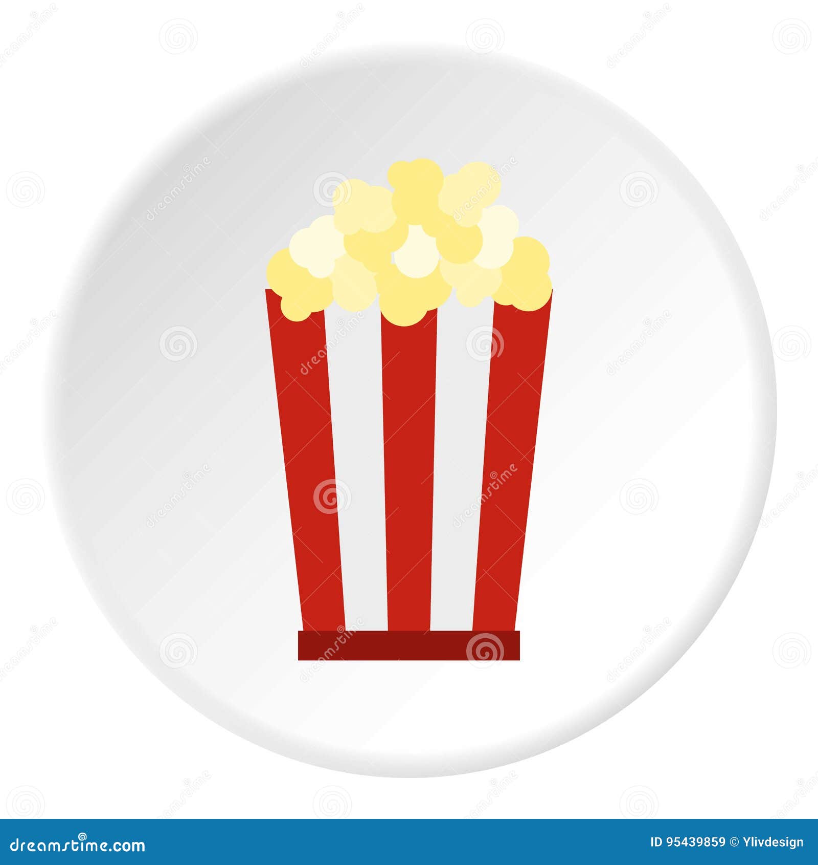 Popcorn icon circle stock vector. Illustration of cinema - 95439859