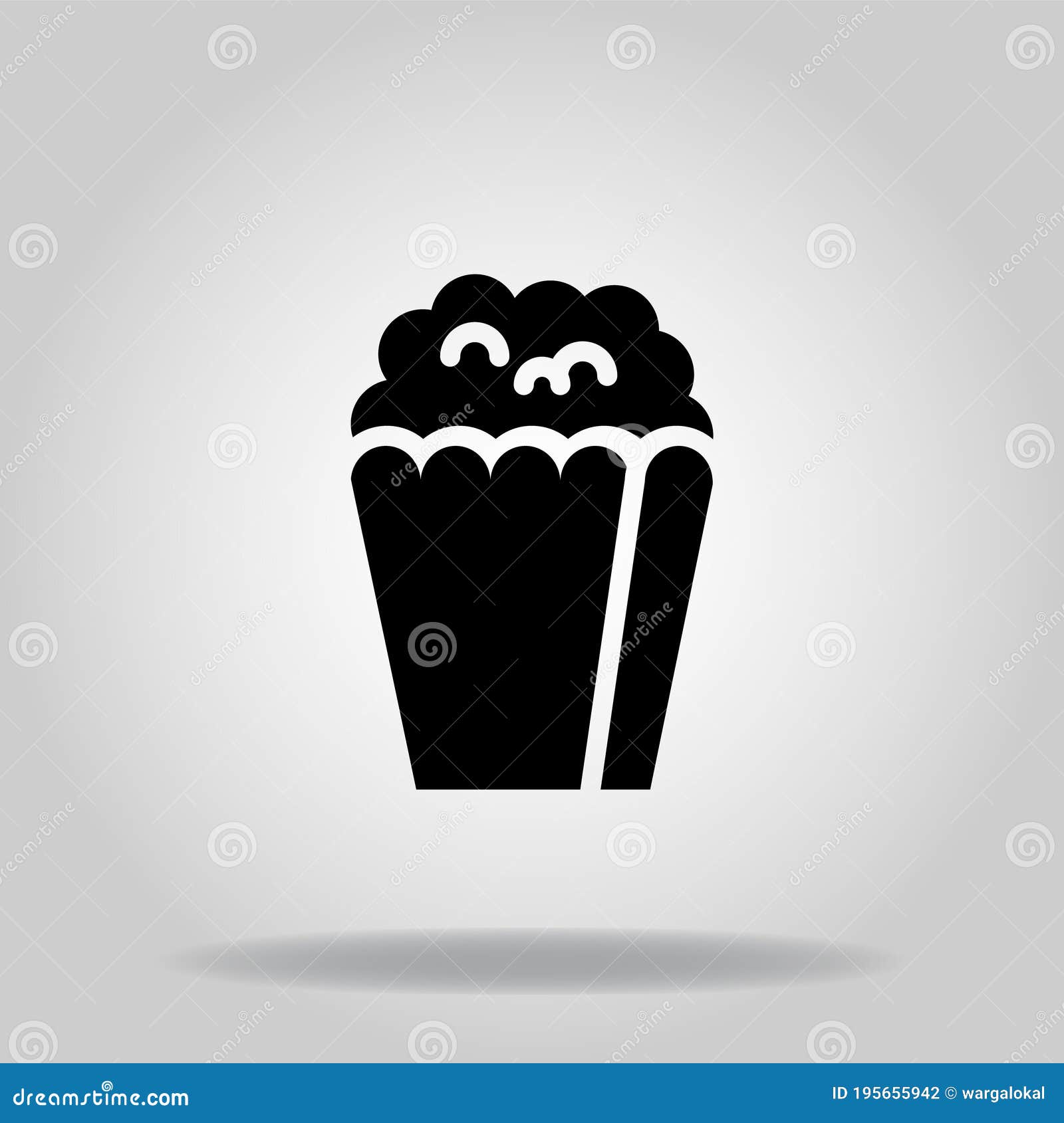 Popcorn Icon or Logo in Glyph Stock Vector - Illustration of snack ...